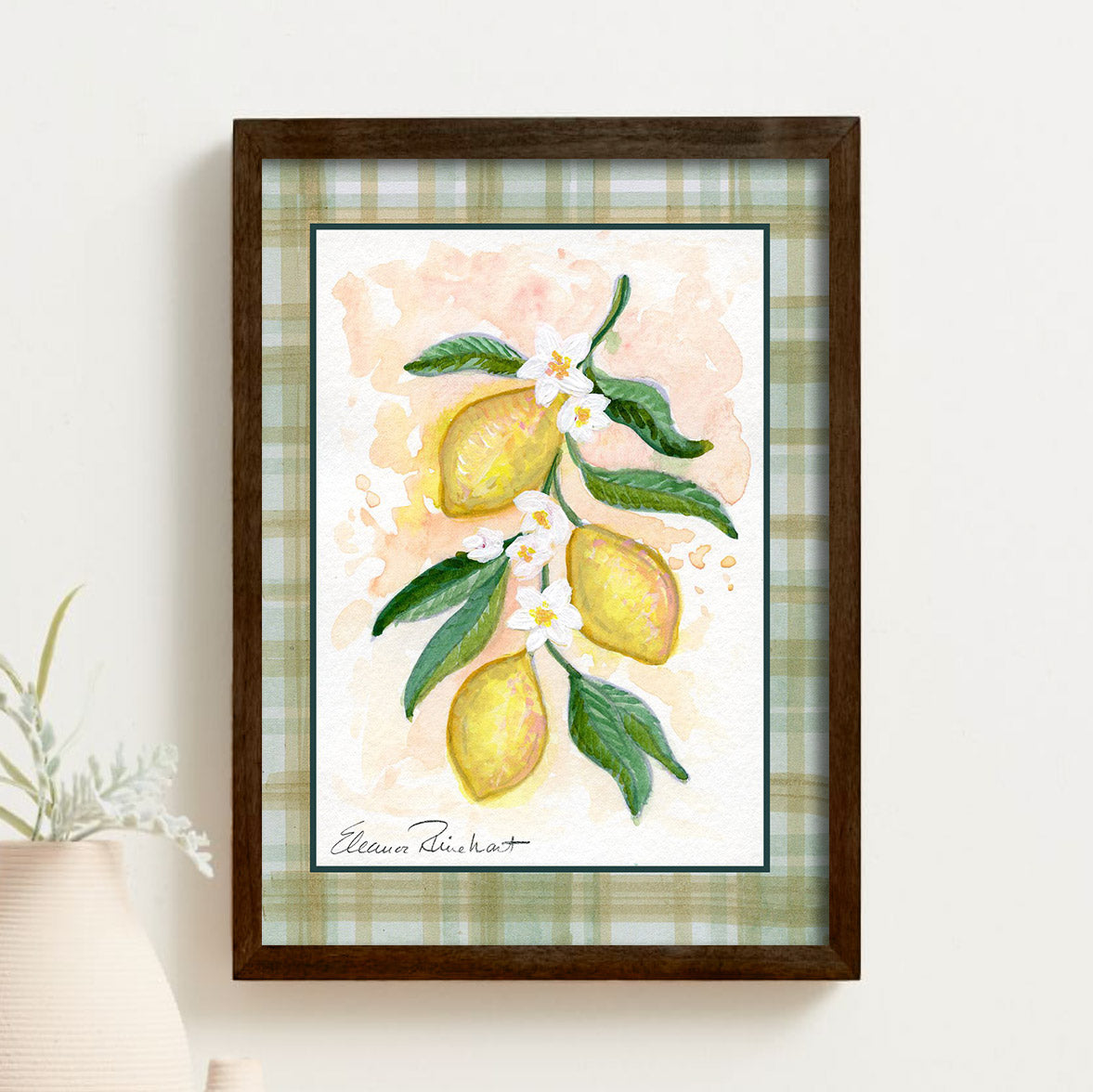 Just Add Lemons — Original Watercolor Painting, Framed 6x8 – Lake Town Love